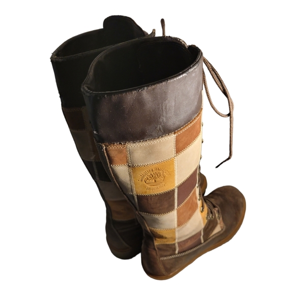 Timberland | Shoes | Vintage Timberland Leather Patchwork Knee High ...